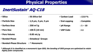 New HPLC Column; InertSustain AQ C18 technical info | PDF