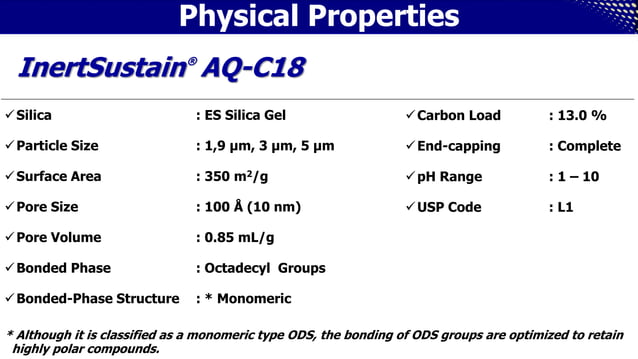 New HPLC Column; InertSustain AQ C18 technical info | PDF | Chemistry ...