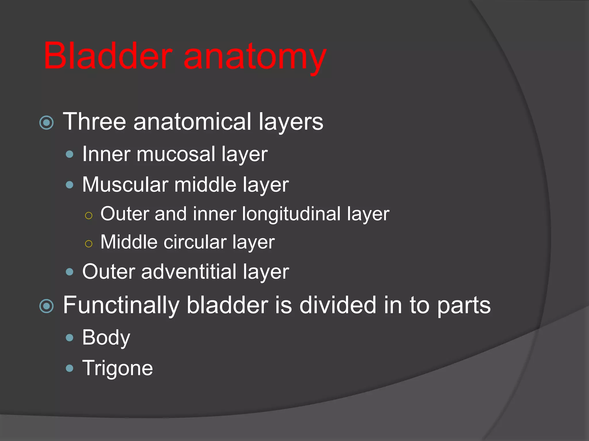 bladder and its dysfunction | PPTX
