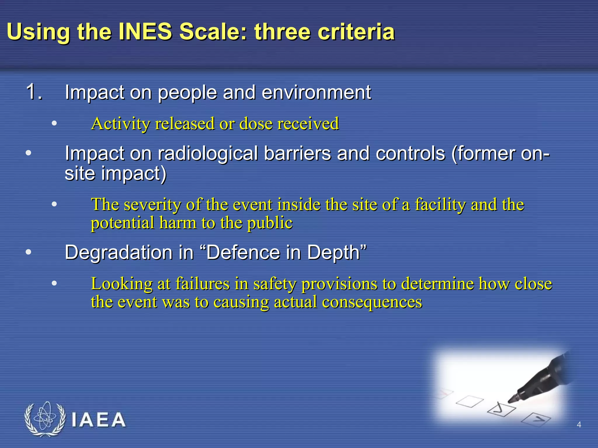 International Nuclear and Radiological Event Scale (INES) - 12 April ...
