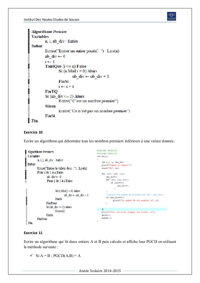 Cours Algorithme