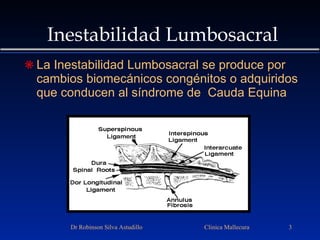 Inestabilidad Lumbosacral | PPT