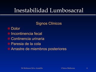 Inestabilidad Lumbosacral | PPT
