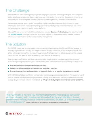 Edenred - Reducing Customer Complaints by 40% with INETCO Insight | PDF