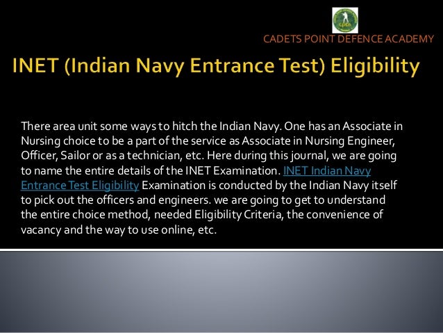 Inet (Indian navy entrance test) Eligibility | PPT
