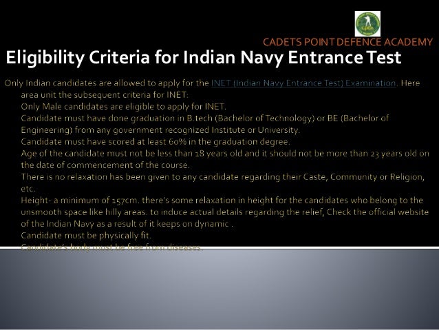 Inet (Indian navy entrance test) Eligibility | PPTX