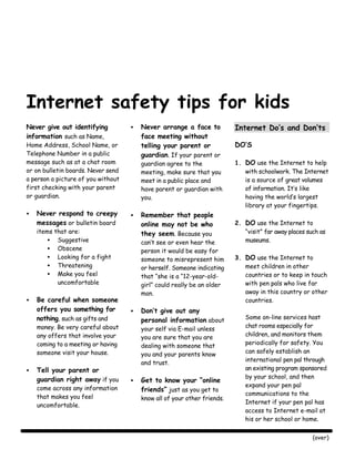Internet Do's and Don'ts | PDF