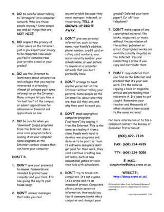 Internet Do's and Don'ts | PDF