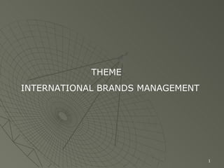 Inetrnational brands management | PPT