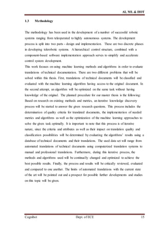 Internship report on AI , ML & IIOT and project responses full docs | DOCX