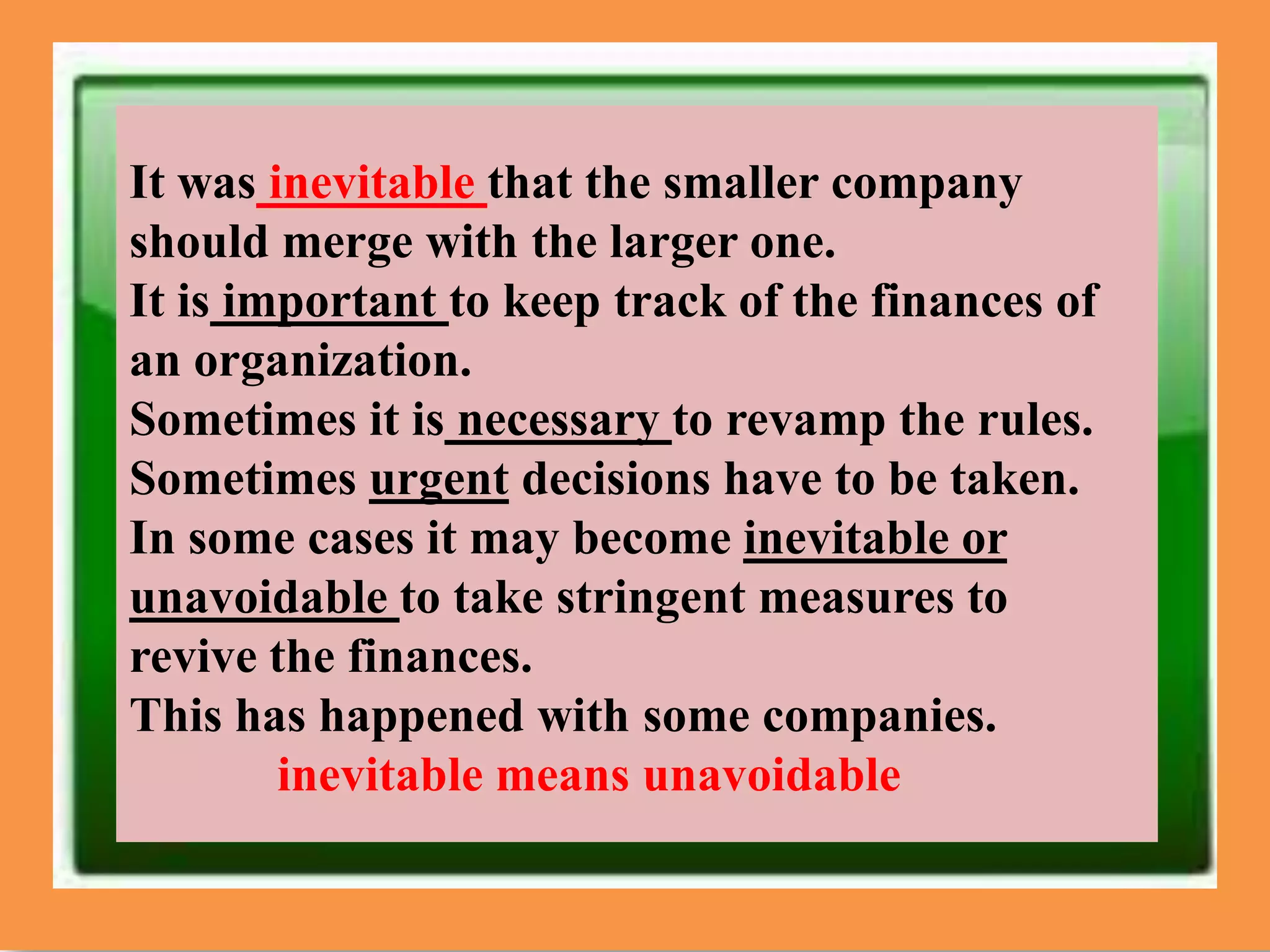 Inevitable Synonyms | PPTX