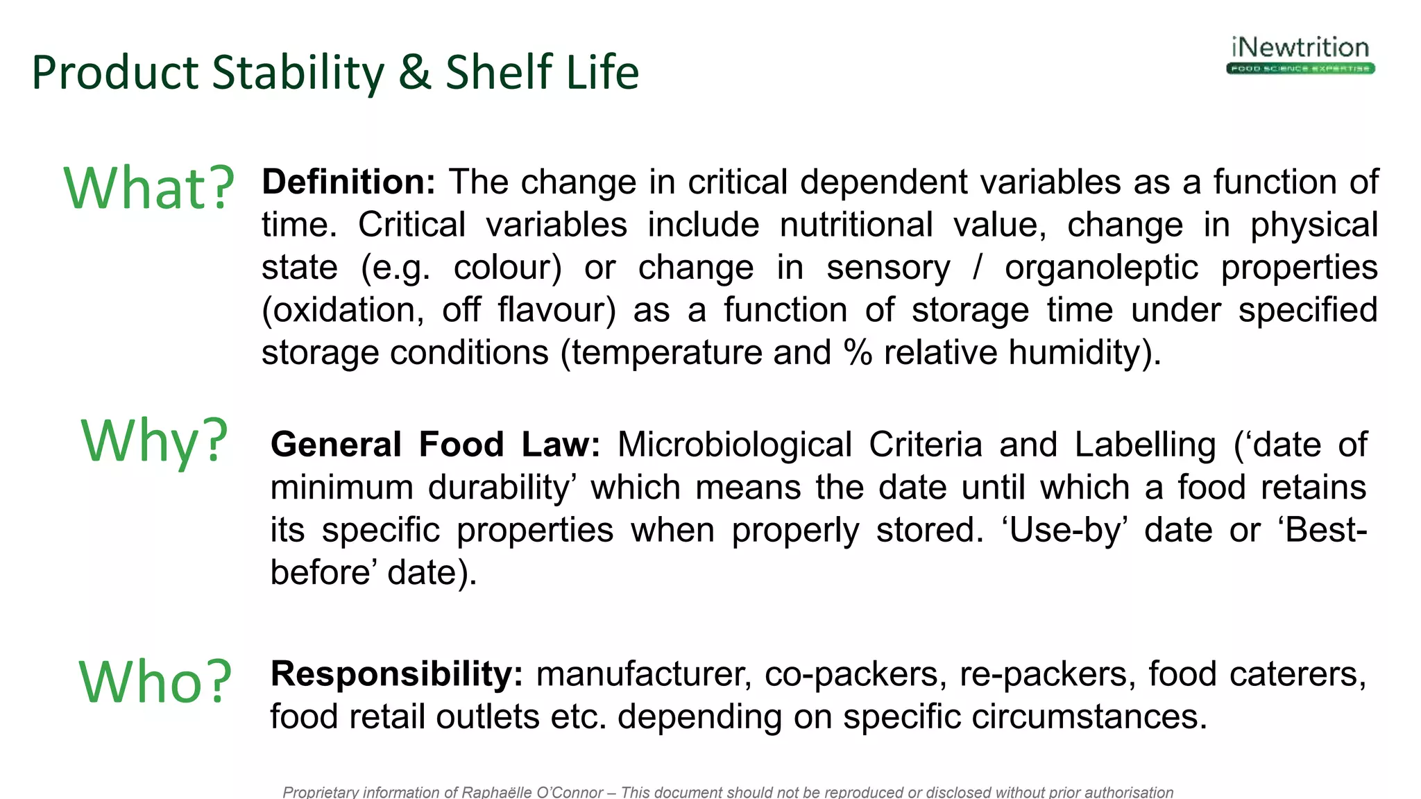 iNewtrition Shelf-Life of Foods, Beverages & Dietary Supplements | PPTX