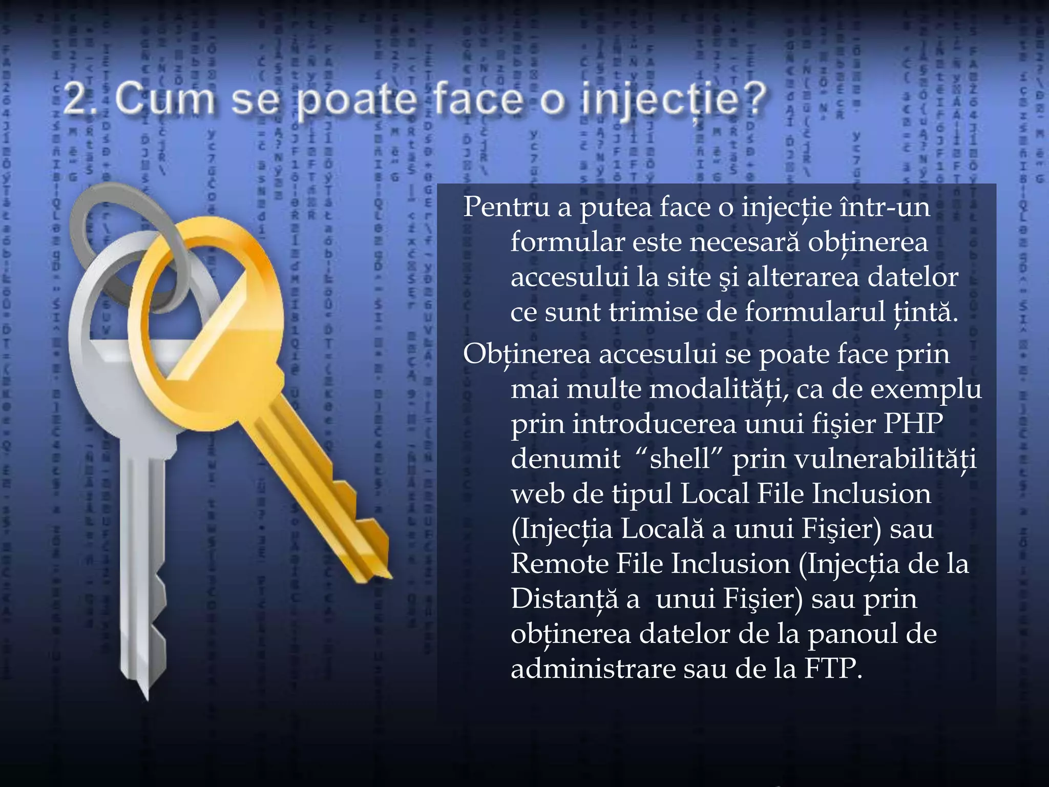 Injectii in formulare | PPTX