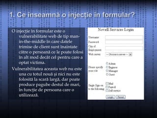 Injectii in formulare | PPTX