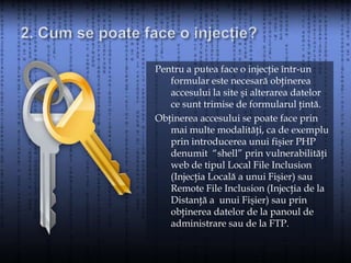 Injectii in formulare | PPTX