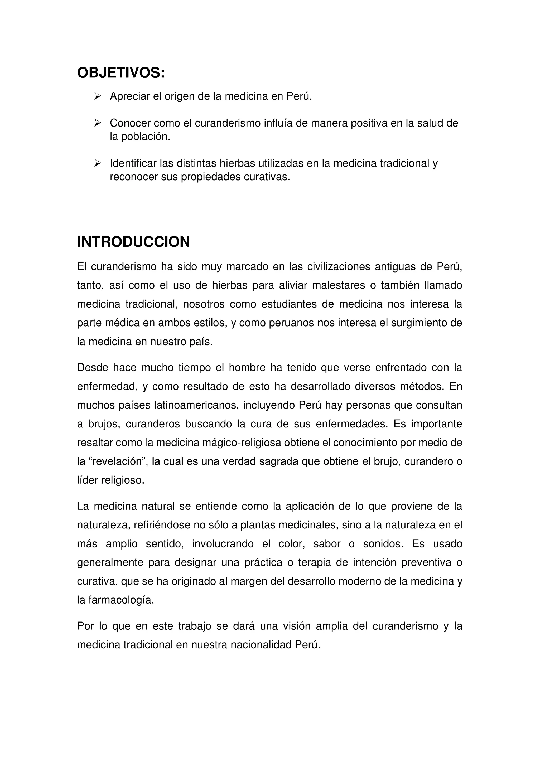 INF-Curanderismo y Medicina Tradicional en el Perú -M.Y.M.F. | PDF