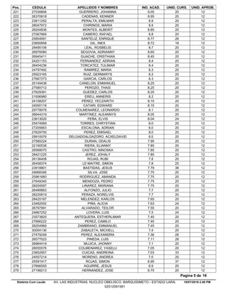 LISTADO PRIORIDAD 7 INGENIERIA EN INFORMATICA | PDF