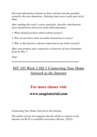 INF 103 Effective Communication - snaptutorial.com