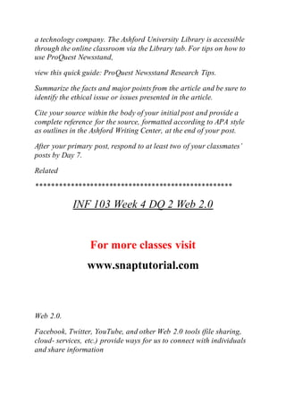 INF 103 Effective Communication - snaptutorial.com