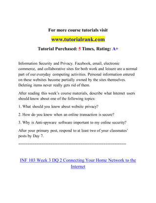 INF 103 Effective Communication/tutorialrank.com