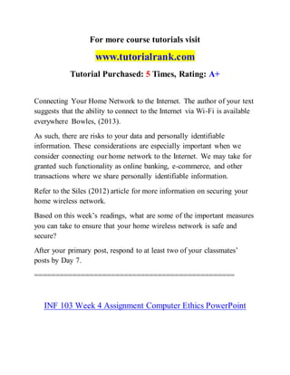 INF 103 Effective Communication/tutorialrank.com