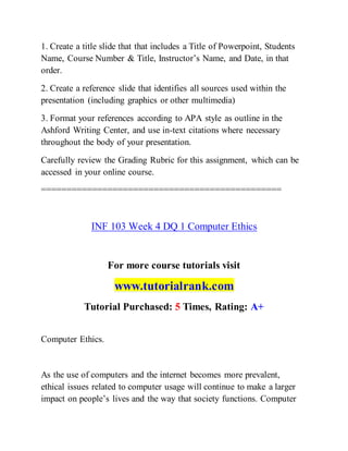 INF 103 Effective Communication/tutorialrank.com