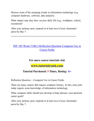 INF 103 Effective Communication/tutorialrank.com