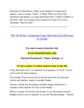 INF 103 Effective Communication/tutorialrank.com