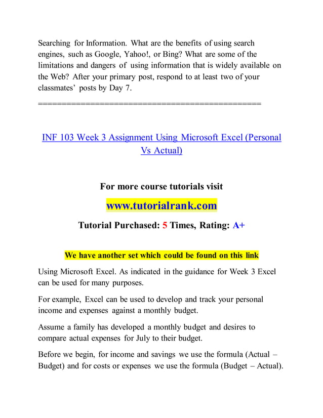 INF 103 Effective Communication/tutorialrank.com