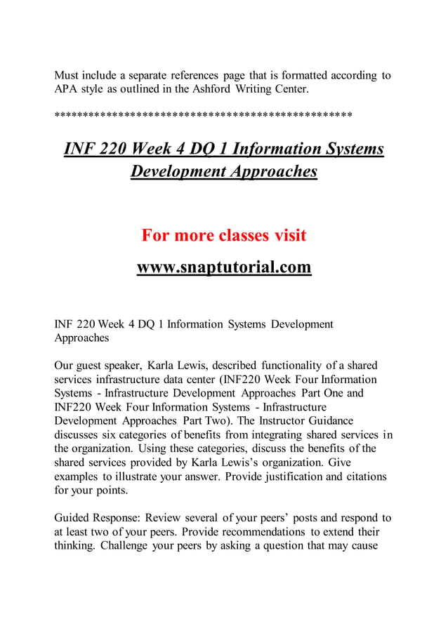 INF 220 Education Organization - snaptutorial.com
