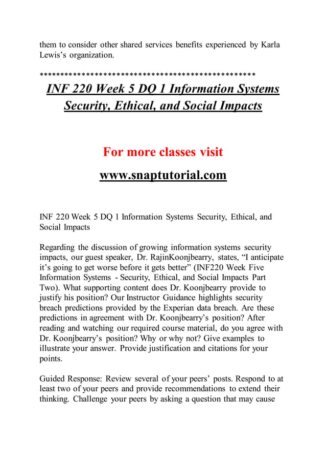 INF 220 Education Organization - snaptutorial.com