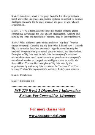 INF 220 Education Organization - snaptutorial.com