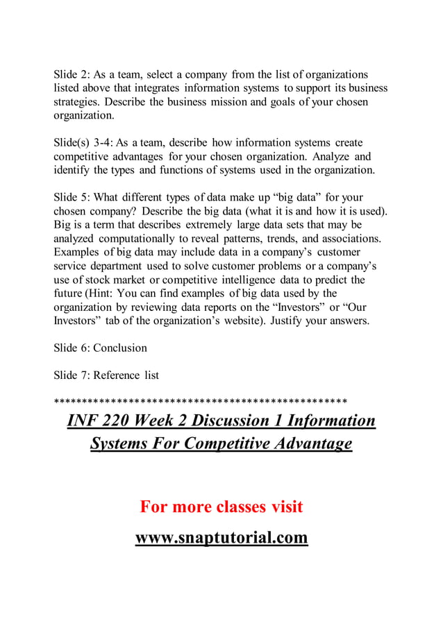 INF 220 Education Organization - snaptutorial.com