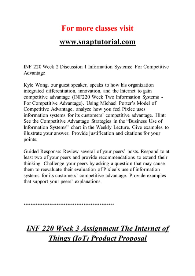 Inf 220 Education Specialist -snaptutorial.com