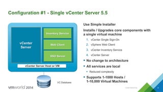 VMworld 2014: vCenter Server Architecture and Deployment Deep Dive | PDF