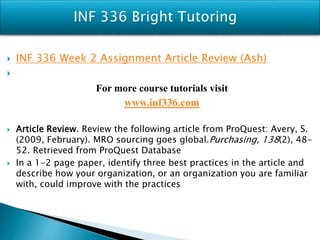INF 336 Bright Tutoring/inf336.com