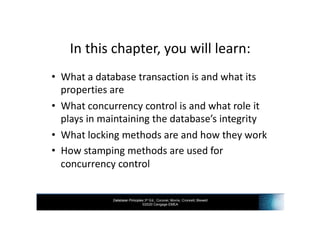 INF3703 - Chapter 12 Managing Transactions Concurrency | PDF