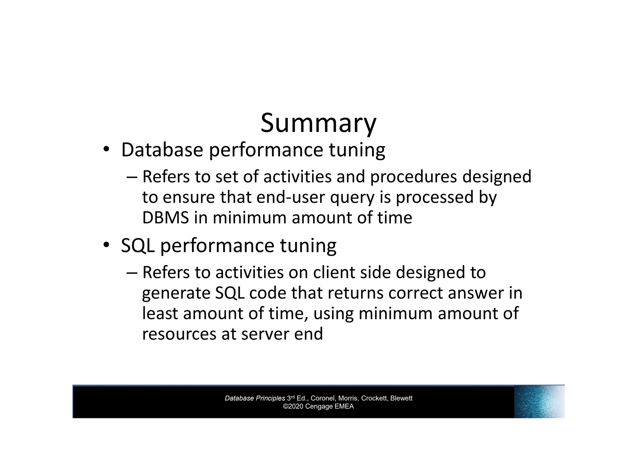 INF3703 - Chapter 13 Managing Database SQL Performance | PDF | Databases | Computer Software and ...