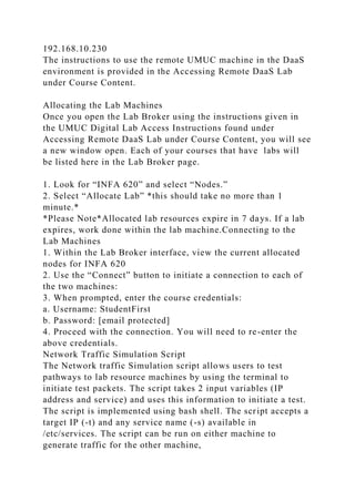 INFA 620Laboratory 4 Configuring a FirewallIn this exercise.docx