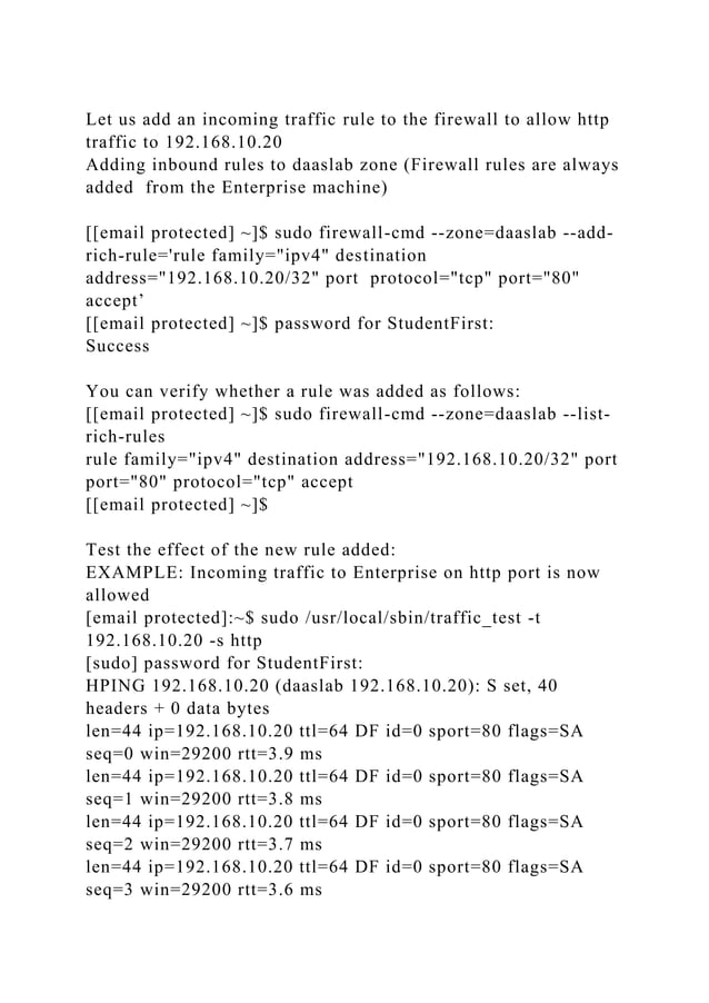 INFA 620Laboratory 4 Configuring a FirewallIn this exercise.docx