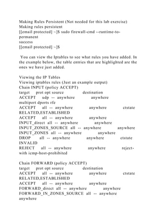 INFA 620Laboratory 4 Configuring a FirewallIn this exercise.docx