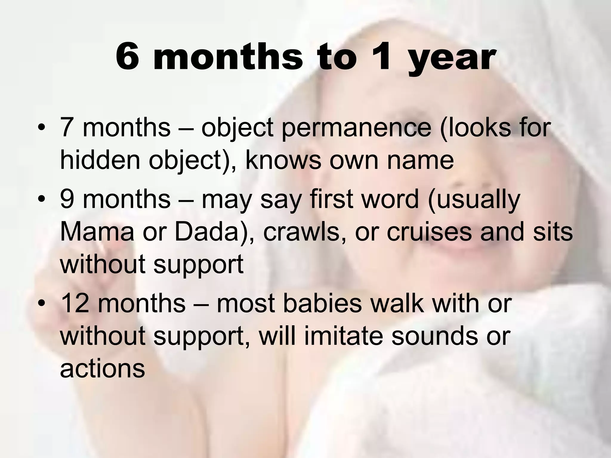 Infancy Human Growth and Development IHS Unit 6 | PPT