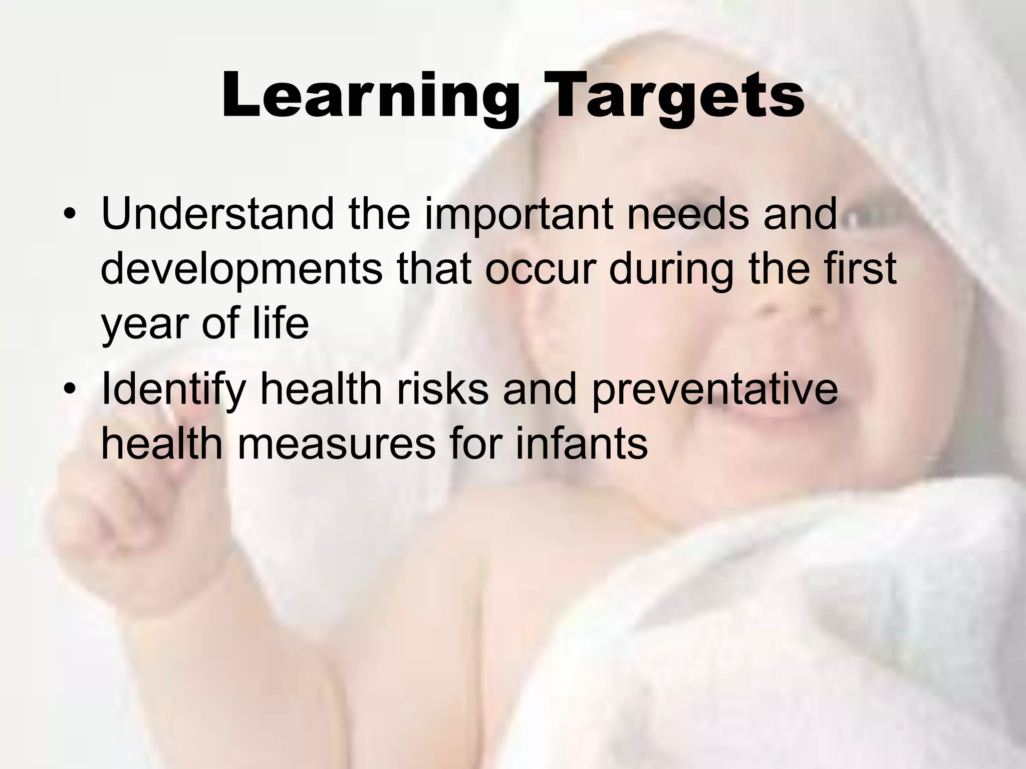 Infancy Human Growth and Development IHS Unit 6 | PPT