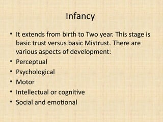 Comprehensive Overview of Infancy Developmental Stages and Theories | PPTX
