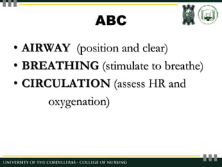 How to do infant resuscitation and what is the proper | PPTX