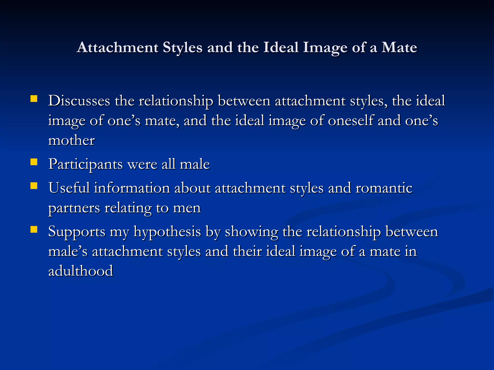 Infant Attachment Styles In Relation To Adult Romantic | PPT