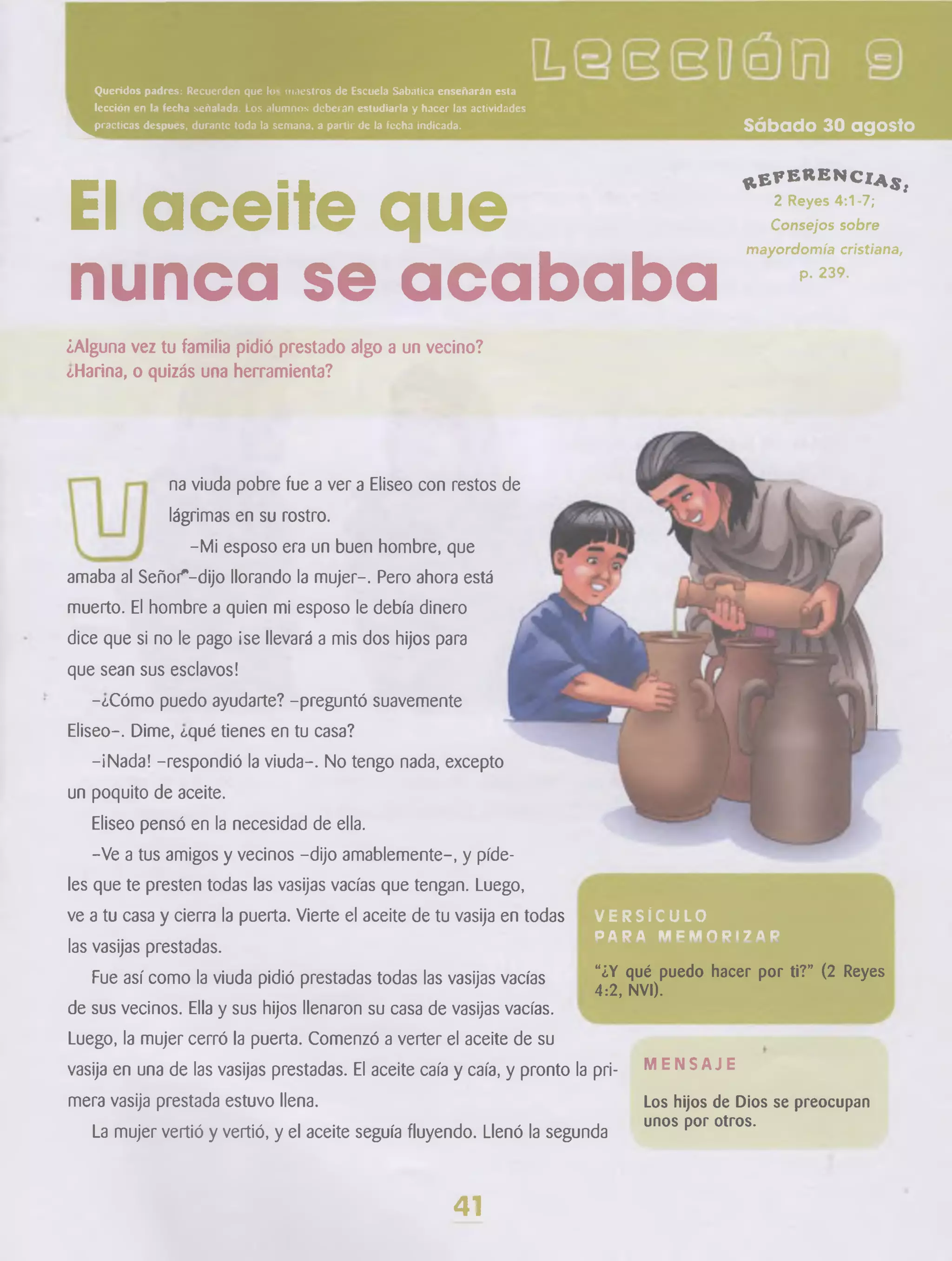 Lección 9 | Infantes | El aceite que nunca se acababa | Escuela ...