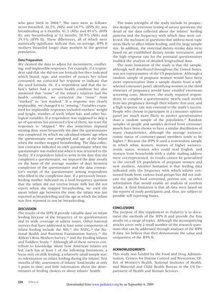 Infant Feeding Practices Study Ii Study Methods | PDF | Pregnancy ...