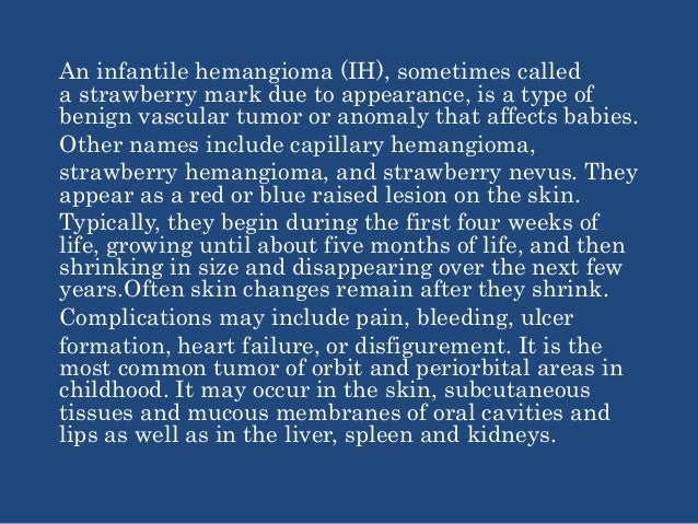 (Dr HA) Infantile Hemangioma - U Mạch Máu Ở Trẻ Em / Bs Võ Hoàng Anh | PPTX