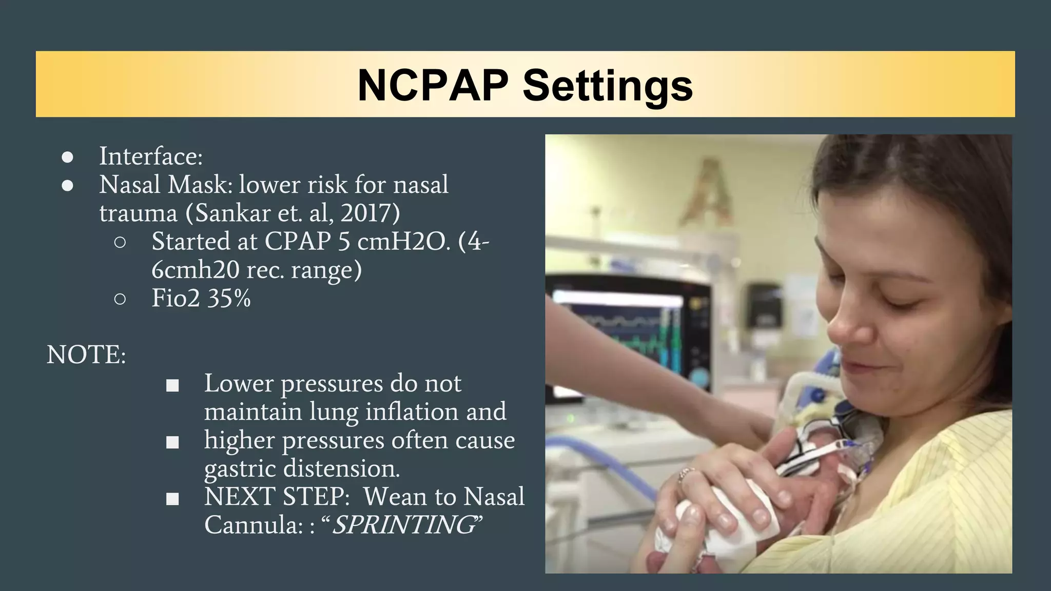 Infant respiratory distress syndrome PPV guideline